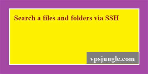 Easy Way To Search A Files And Folders Via Ssh Vpsjungle1