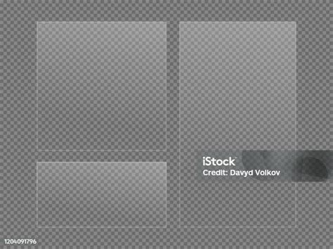 거울 반사 효과 벡터 유리 창 텍스처 Png 투명 배경에 격리 된 플라스틱 광택 투명 플레이트 스톡 벡터입니다 유리 효과에 대한 스톡 벡터 아트 및 기타 이미지 Istock