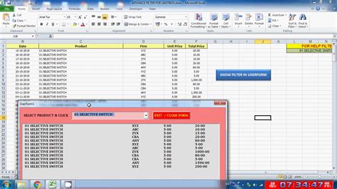 Filter From Excel Sheet To Userform Listbox Youtube