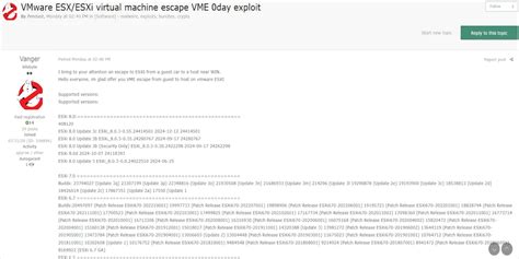 A Threat Actor Claims To Be Selling A Vmware Esxesxi Virtual Machine