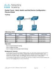 Basic Switch And Device Configuration In Packet Tracer Guide Course Hero