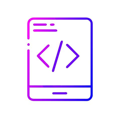 Code Icon Outline Gradient Premium Ai Generated Vector