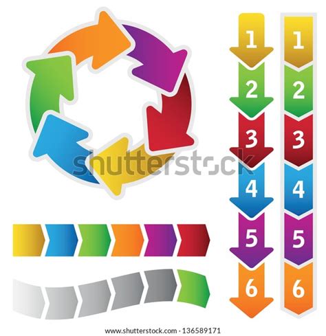 Colourful Circle Diagram Set Chart Arrows Stock Vector Royalty Free Shutterstock