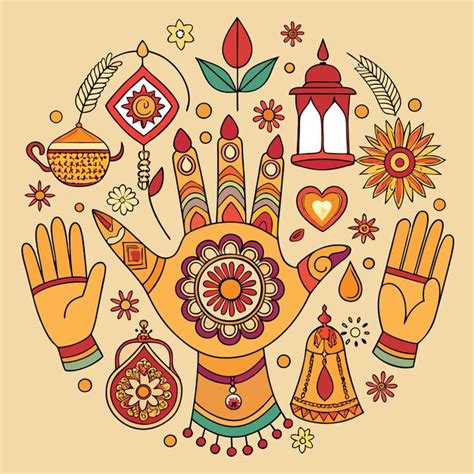 Elegant Handdrawn Mehndi Elements Premium Ai Generated Vector