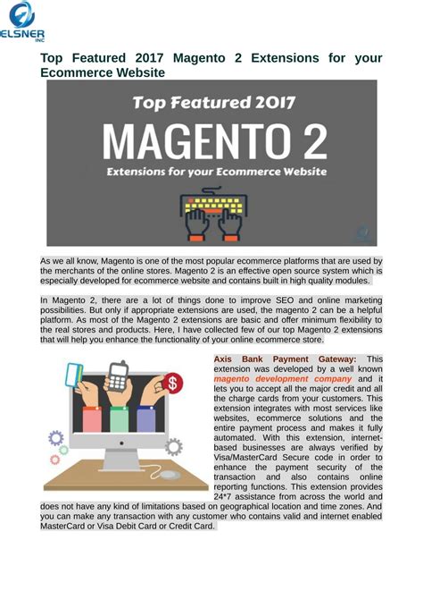 ppt magento 2 extensions for your ecommerce website powerpoint