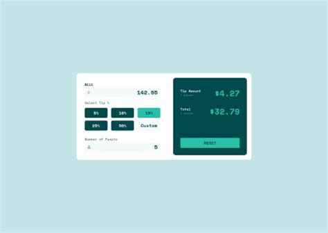 Frontend Mentor Tip Calculator App Coding Challenge Solution