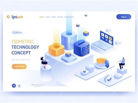 Premium Vector Vector Landing Page Of Isometric Technology Concept