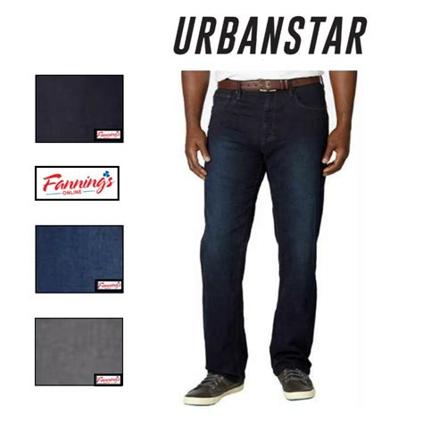 E11 Urban Star Mens Relaxed Fit Straight Leg Stretch Jeans