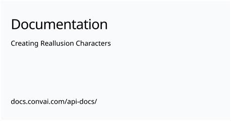 Creating Reallusion Characters Convai Documentation