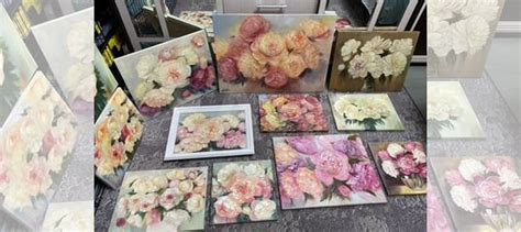 Картина маслом пионы купить в Санкт Петербурге с доставкой Хобби и отдых Авито
