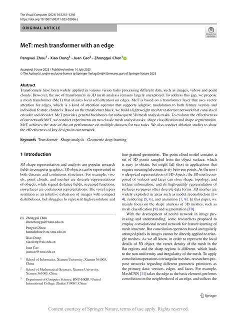 met mesh transformer with an edge request pdf