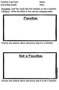 Function Card Sort By Mrs D S Classroom Teachers Pay Teachers