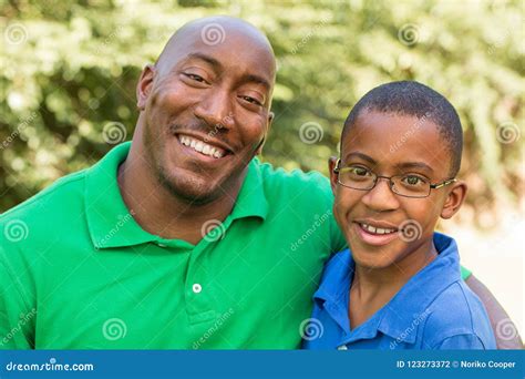 African American Father And His Son Stock Photo Image Of Outdoors