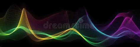 Purple Green Yellow A Digital Representation Of Sound Waves In An Array