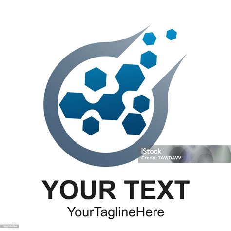 블루에서 추상 격리 로고 연결 점 육각 로고 템플릿 분자 장비 기호 나노 기술 공학 기호 로고에 대한 스톡 벡터 아트 및 기타 이미지 Istock