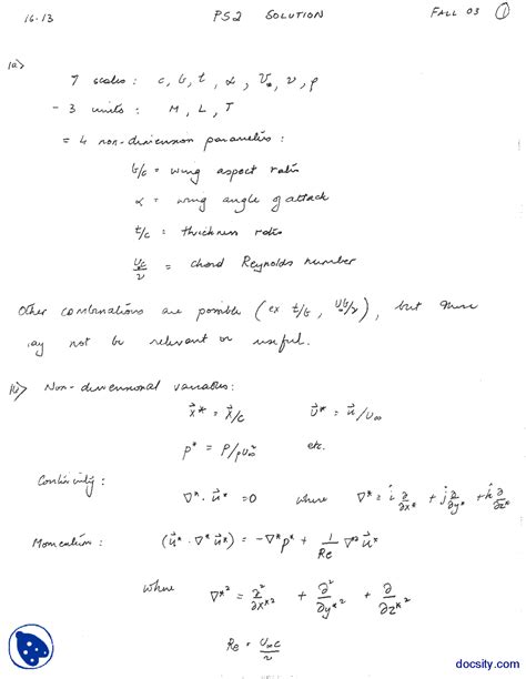 Chords Fluids Dynamics Assignment Solution Docsity