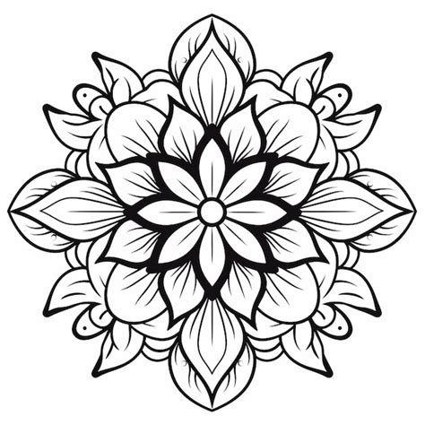 Premium Photo Flower Mandala Pattern Coloring Pages