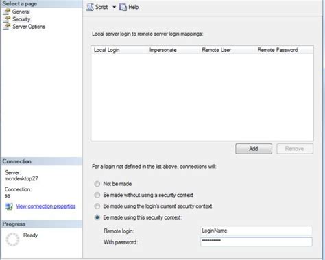 Create Linked Server Using SQL Server Management Studio
