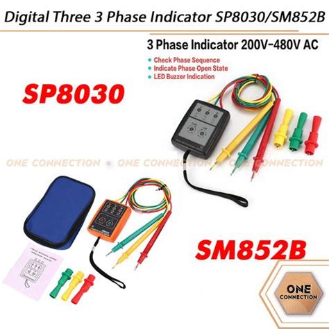 Jual Digital Three 3 Phase Indicator Sp8030 Sm852b Sequence Rotation Tester Sp8030 Jakarta
