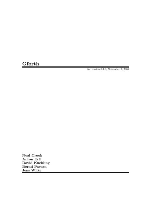 Gforth 0 7 0 Pdf Pdf Command Line Interface Gnu