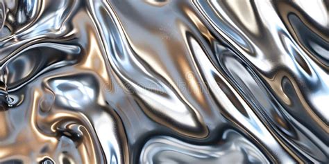 Molten Metal Flow A Dynamic Abstract Of Liquid Silver Stock Illustration Illustration Of