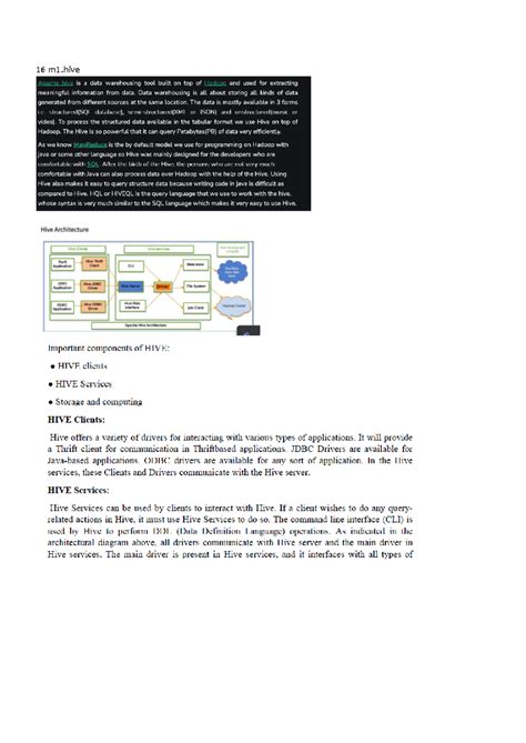 Big Data Unit 1 And 2 Unit 1 And 2 Important Questions 16 M 1 Hive