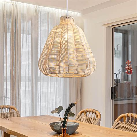 吊灯创意个性艺术藤编藤艺日式侘寂风餐厅餐桌卧室茶室设计师灯具虎窝淘