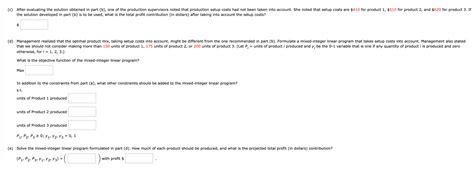 Solved A Formulate A Linear Programming Model For