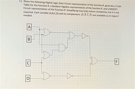 Solved Given The Following Digital Logic Gate Circuit Chegg