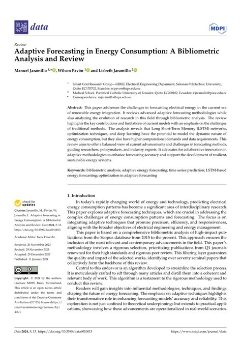 Pdf Adaptive Forecasting In Energy Consumption A Bibliometric