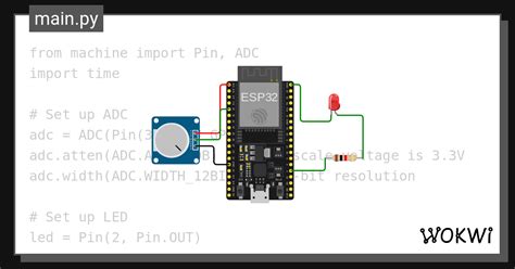 Control Brightness Using Potentiometer Wokwi Esp32 Stm32 Arduino