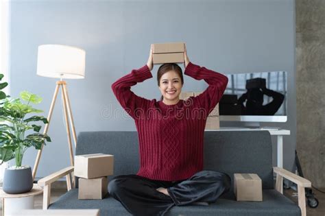 Woman Online Seller Efficiently Manages Customer Orders And Delivery