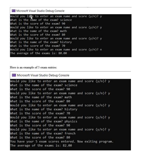 Solved Complete The Exam Class Declaration In Exam H File