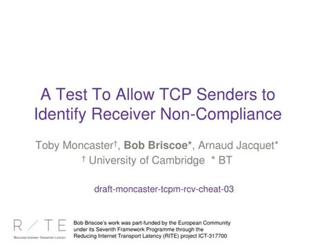 Ppt Identifying Receiver Non Compliance In Tcp Communication A