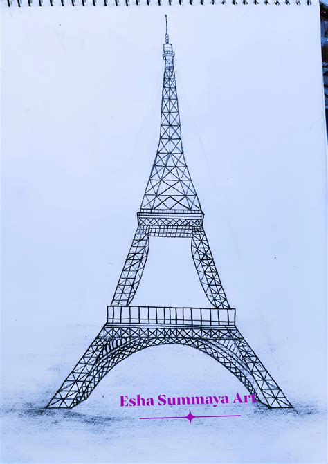 How To Draw A Eiffel Tower Step By Step Easy
