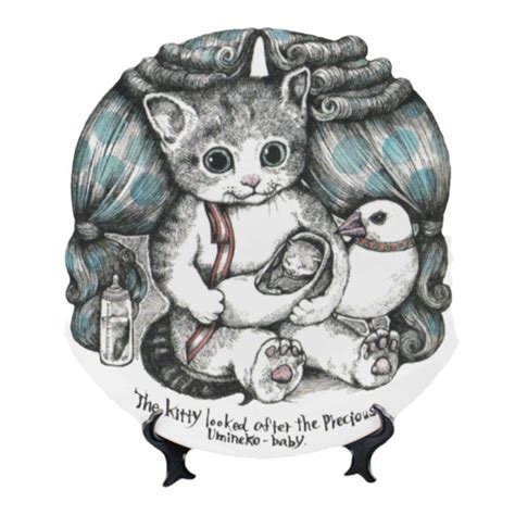 იაპონური Higuchi Yuko ხელნაკეთი კატის დეკორაციის თეფში Higuchi Yuko