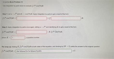 solved use integration by parts twice to evaluate