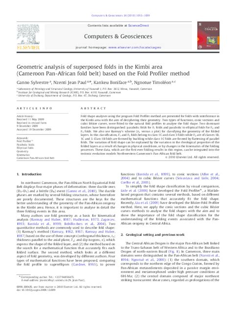 Pdf Geometric Analysis Of Superposed Folds In The Kimbi Area