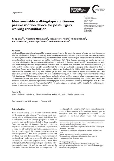 Pdf New Wearable Walking Type Continuous Passive Motion Device For