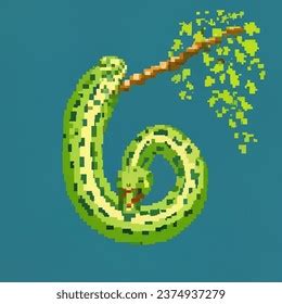 Pixel Art Vector Style Image Large Pythons AI Generated Image Shutterstock