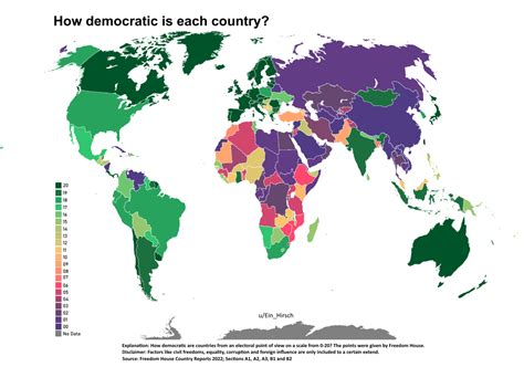 How Democratic Is Each Country Maps On The Web