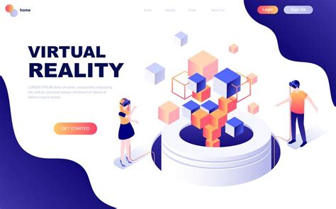 Modern Flat Design Isometric Concept Of Virtual Augmented Reality