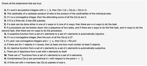 solved check all the statements that are true a if n and k