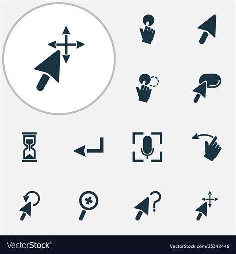 Mouse Icons Set With Cursor Question Royalty Free Vector