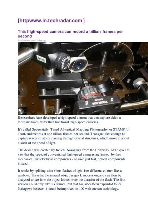 This High Speed Camera Can Record A Trillion Frames Per Second Tech