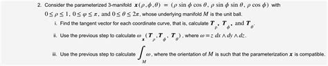 Solved Consider The Parameterized 3 Manifold