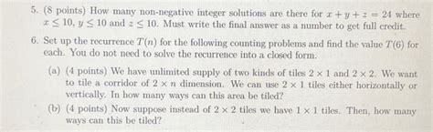 Solved 5 8 Points How Many Non Negative Integer