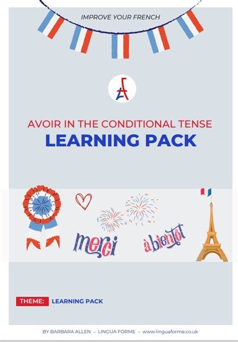 Avoir Conditional Tense Printable French Verb Workbook Flashcards Worksheets Home Ed A Level