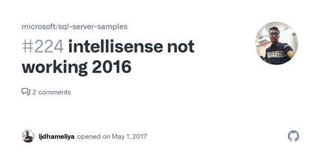 Intellisense Not Working Issue Microsoft Sql Server Samples GitHub