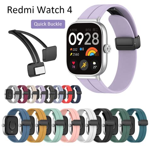 สำหรบ Redmi Watch 4สายรดแฟชนทมสสนหวเขมขดรวดเรวดไซน2024ใหมซลโคนสมารทสายนาฬกา